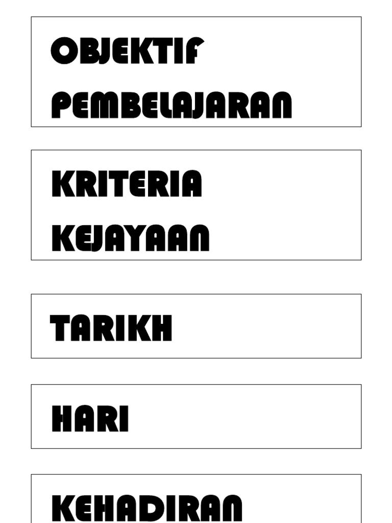 Label Objektif Pembelajaran | PDF