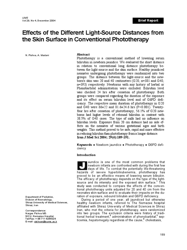 Effects of The Different Light-Source Distances From The Skin Surface ...
