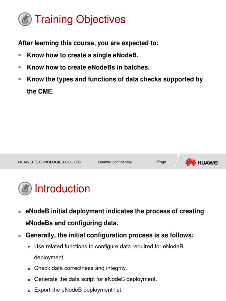 Training Document - Imanager U2000-CME V200R016 - eNodeB Initial Deployment Guide | PDF ...
