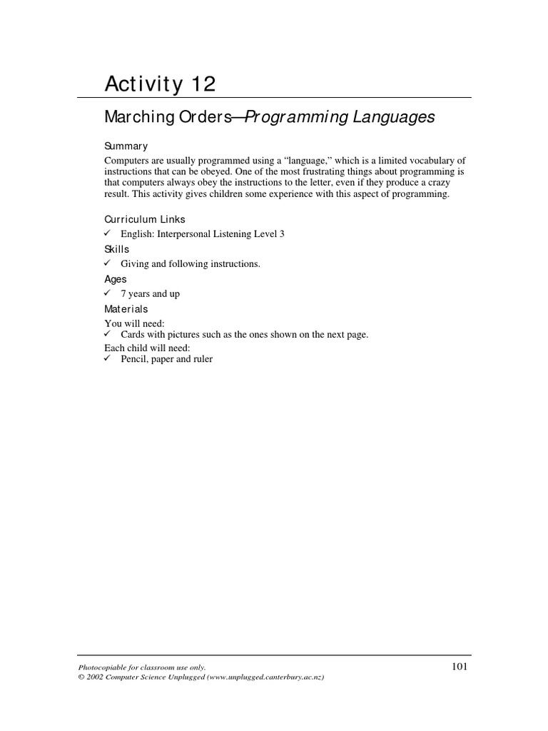 Ejercicios de Programación - Unplugged PDF | PDF | Computer Program | Programming