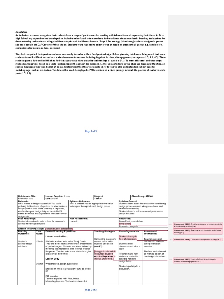 Lesson Plan - Evaluation | PDF | Teachers | Educational Assessment