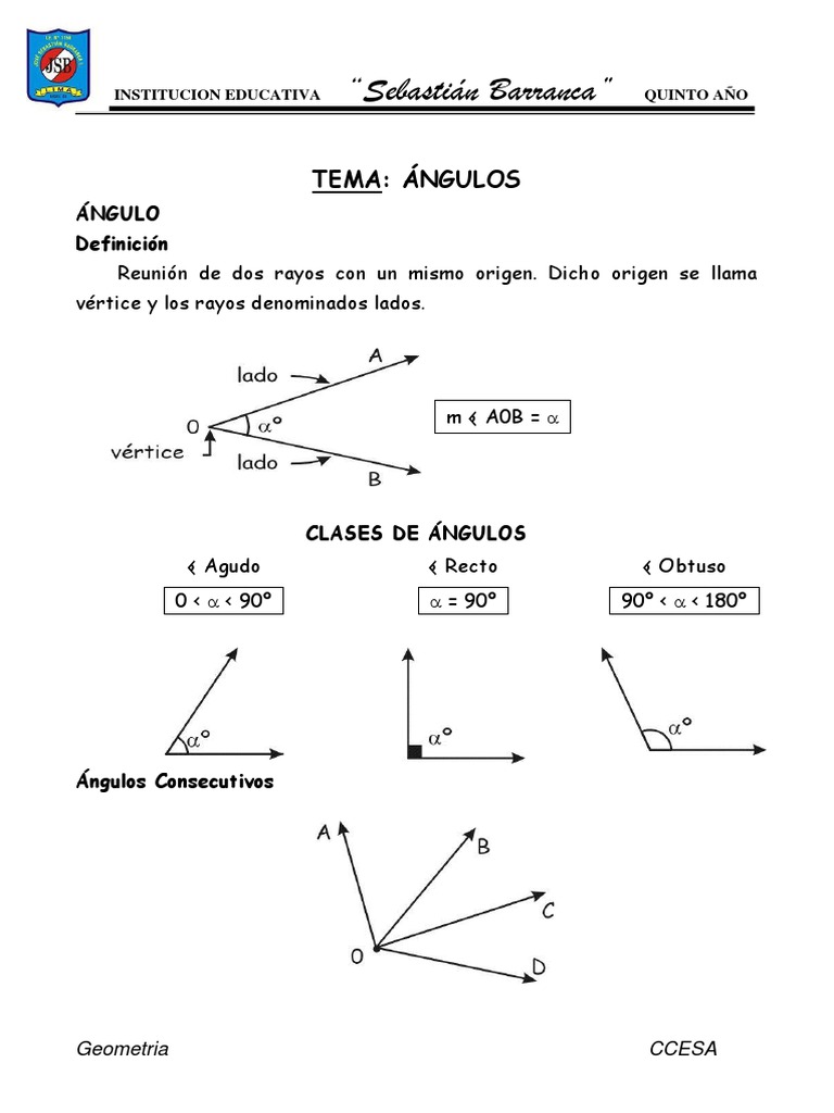 Guia de Practica de Angulos Complementarios y Suplementarios Ccesa007 ...