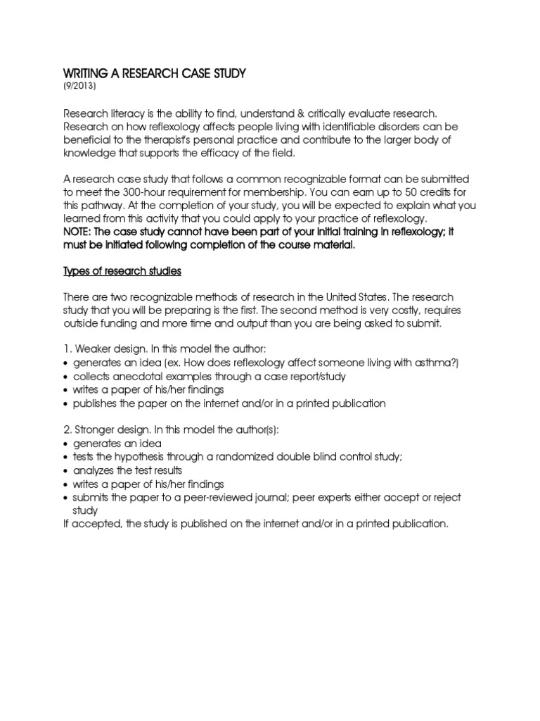 Research Case Study Guidelines | PDF | Alternative Medicine | Case Study
