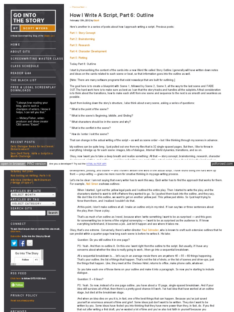 6 Outline | PDF | Screenplay | Screenwriting