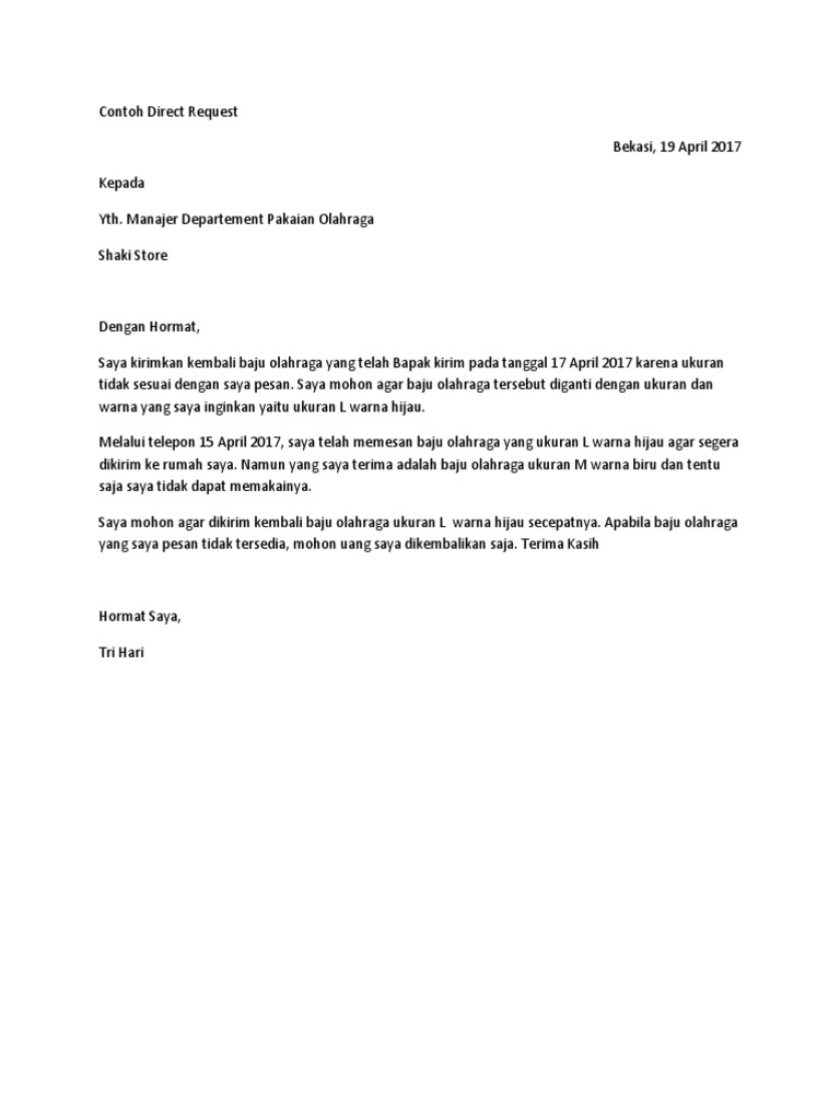 Contoh Direct Request | PDF