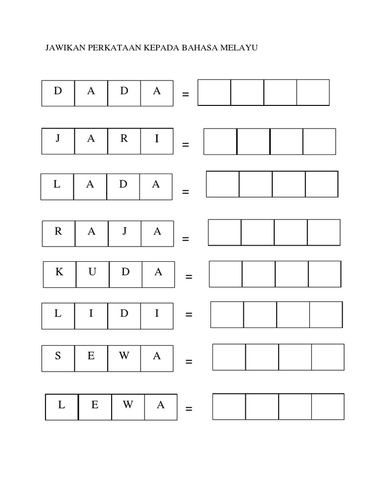 Jawikan Perkataan Kepada Bahasa Melayu | PDF