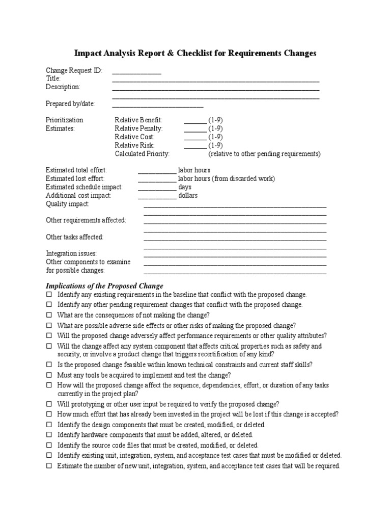 Req Change Impact Analysis | Download Free PDF | Software Prototyping | Software Engineering