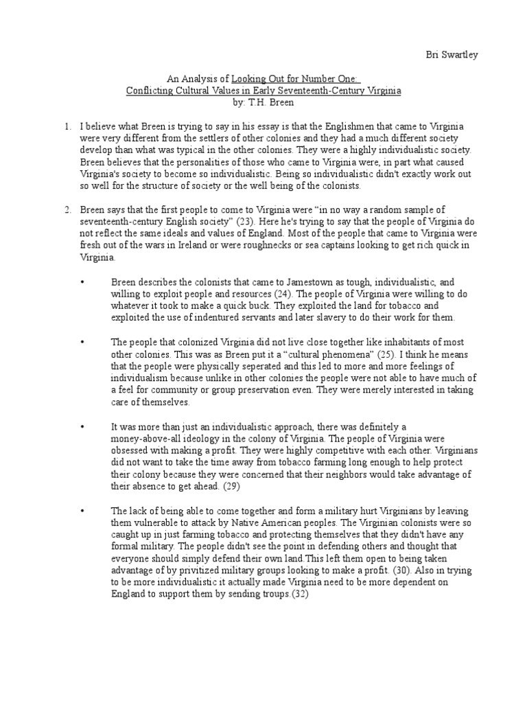 Looking Out For Number One | PDF | Slavery | Virginia