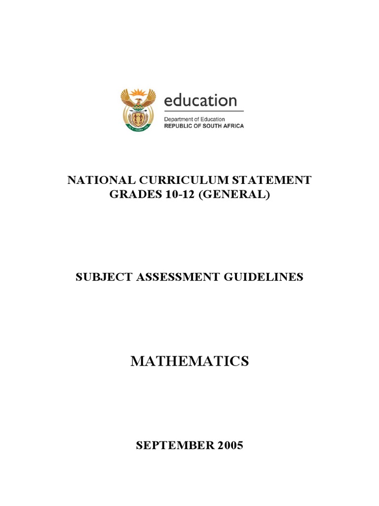 Mathematics: National Curriculum Statement Grades 10-12 (General) | PDF ...