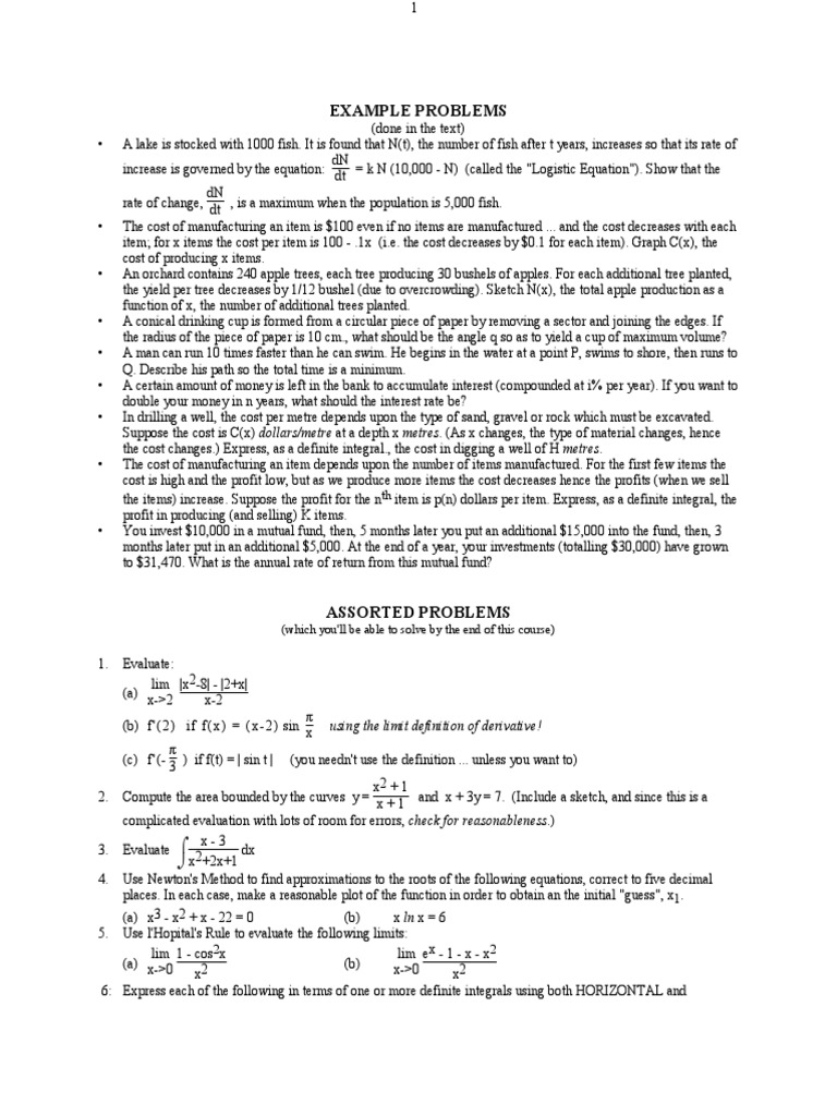 Example Problems | PDF | Trigonometric Functions | Sine