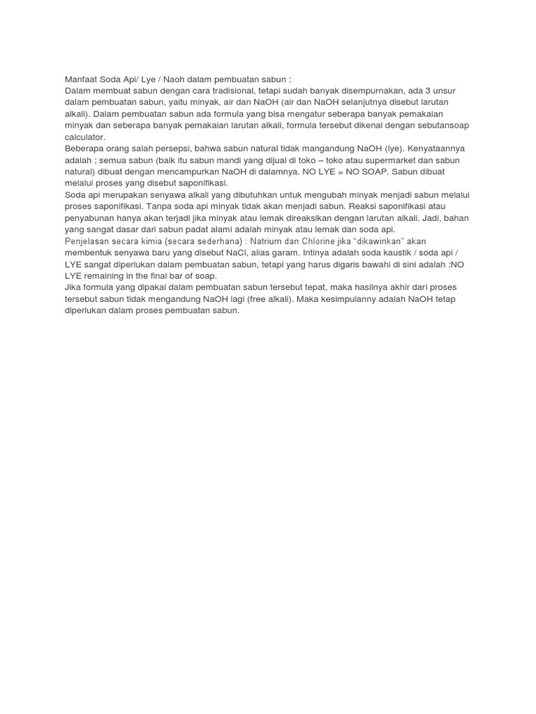 Manfaat Soda API | PDF