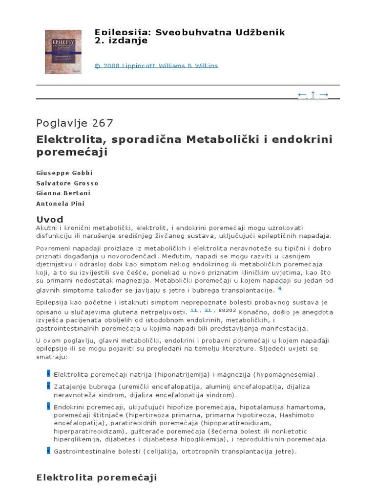 267 Elektroliti Poremecaji PDF | PDF