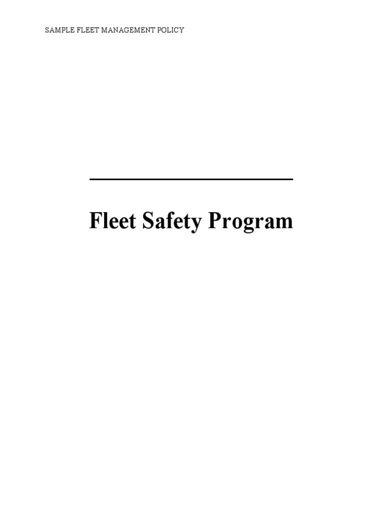 Fleet Management Policy Sample | Download Free PDF | Traffic Collision ...