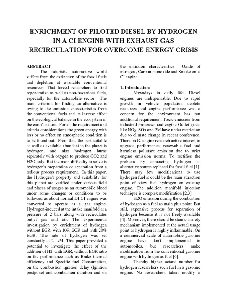 H2ICE | PDF | Internal Combustion Engine | Combustion