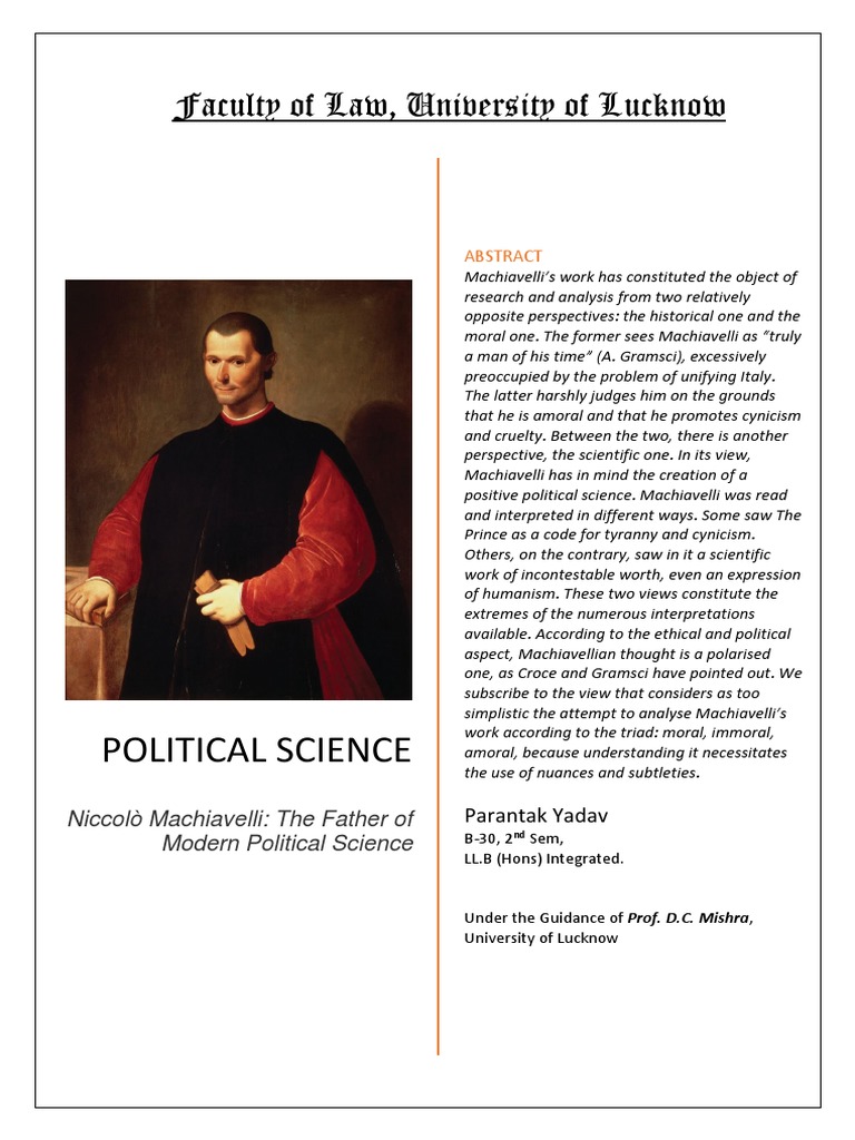 Machiavelli's Political Legacy | PDF | The Prince | Niccolò Machiavelli