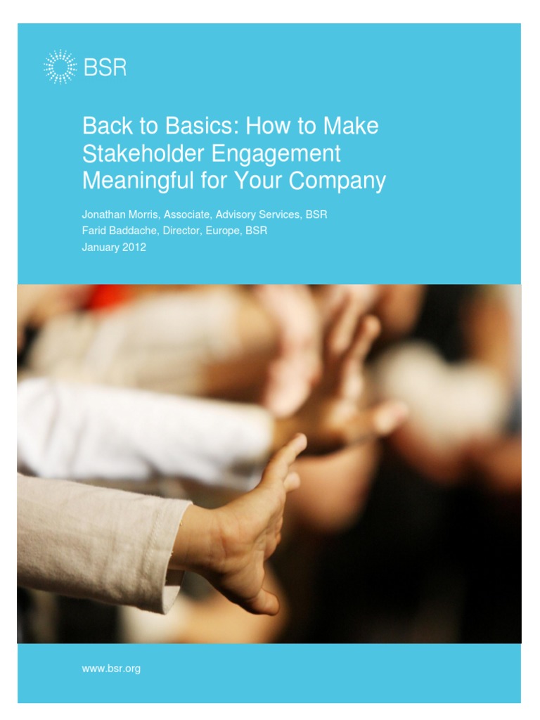 BSR Five-Step Guide To Stakeholder Engagement | PDF | Stakeholder ...