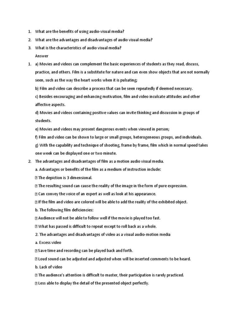 Question and Answer ict | Mass Media | Video