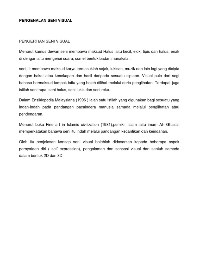 Assignment Pengenalan Seni Visual | PDF