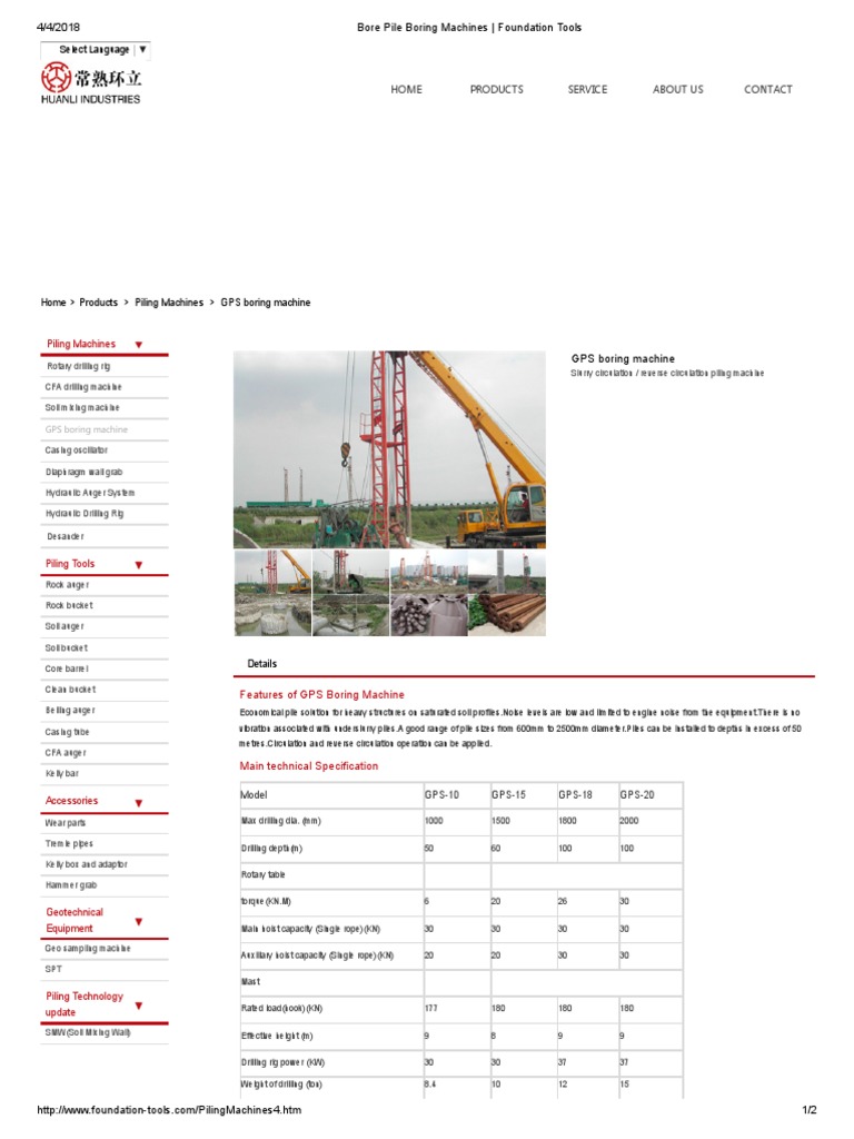 Bore Pile Boring Machines - Foundation Tools | PDF | Deep Foundation ...