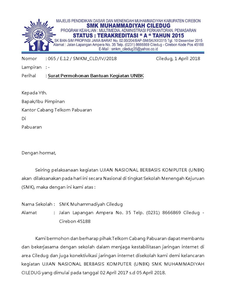 Contoh Surat Permohonan Pemasangan Telepon - Delinewstv