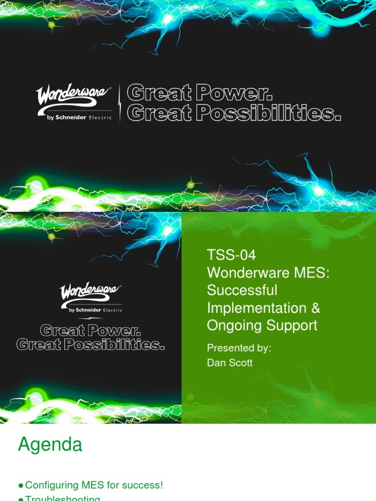 TSS-04 Wonderware MES Successful Implementation and Ongoing Support ...