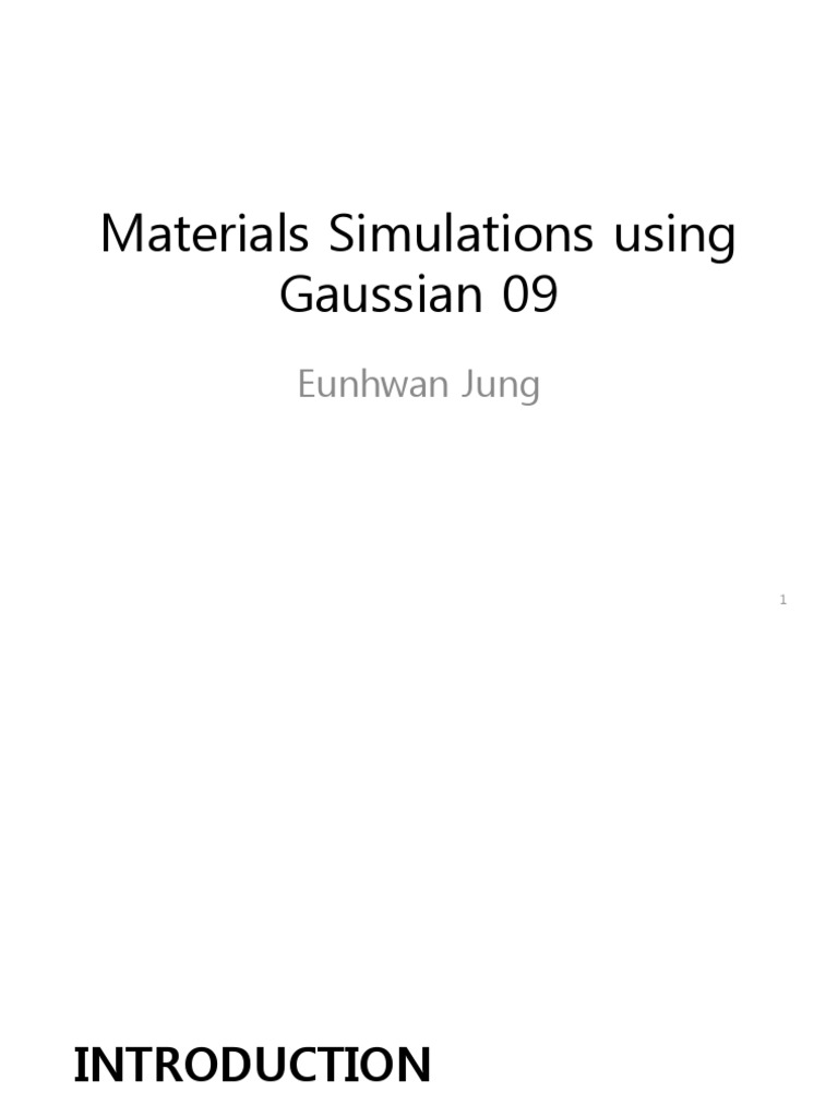 Gaussian 09 Tutorial | PDF | Normal Distribution | Central Processing Unit
