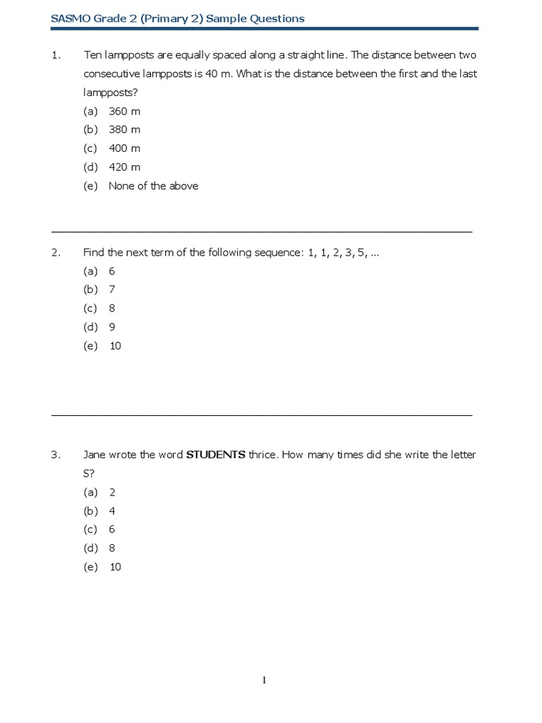 Grade 2 Sasmo | Mathematics | Free 30-day Trial | Scribd