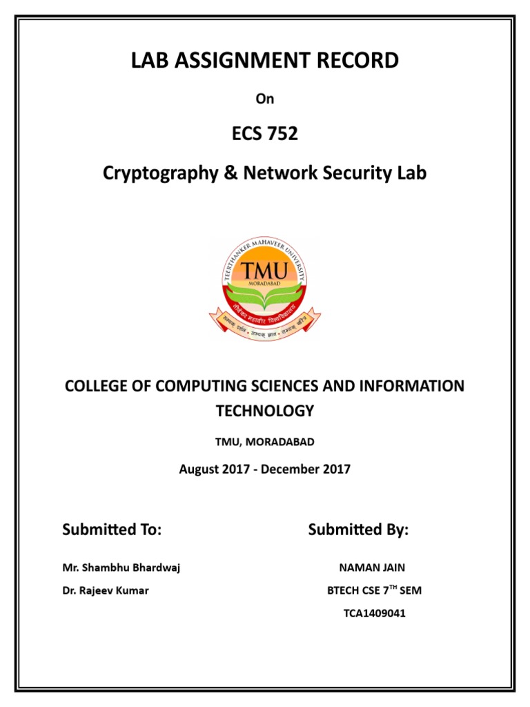 Ecs 752 Lab Assignment | PDF