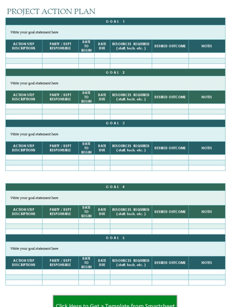 Project Action Plan: Write Your Goal Statement Here | PDF
