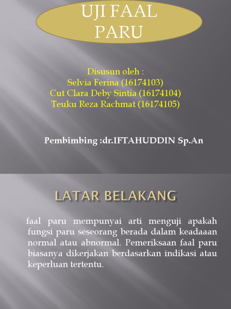 Uji Faal Paru dan Spirometri | PDF