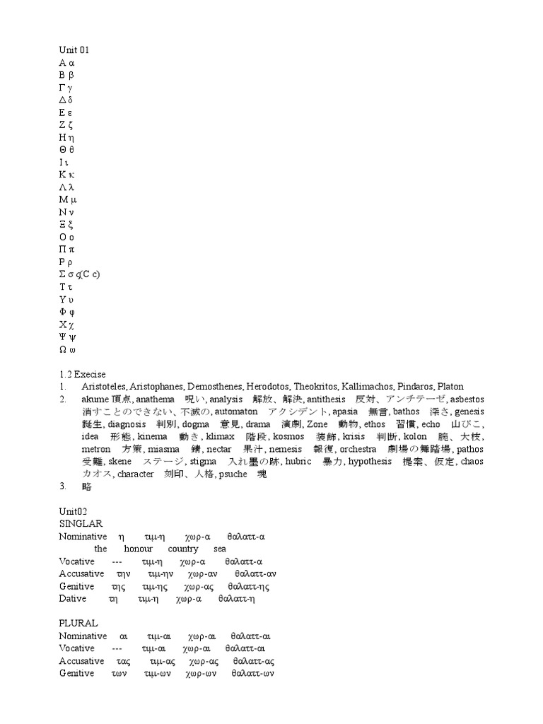 20070805-Ancient Greek Unit15 | PDF