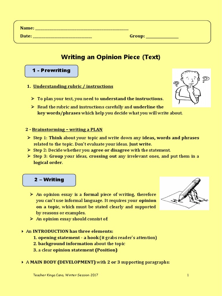 Writing an Opinion Essay Guide | PDF | Argument | Essays
