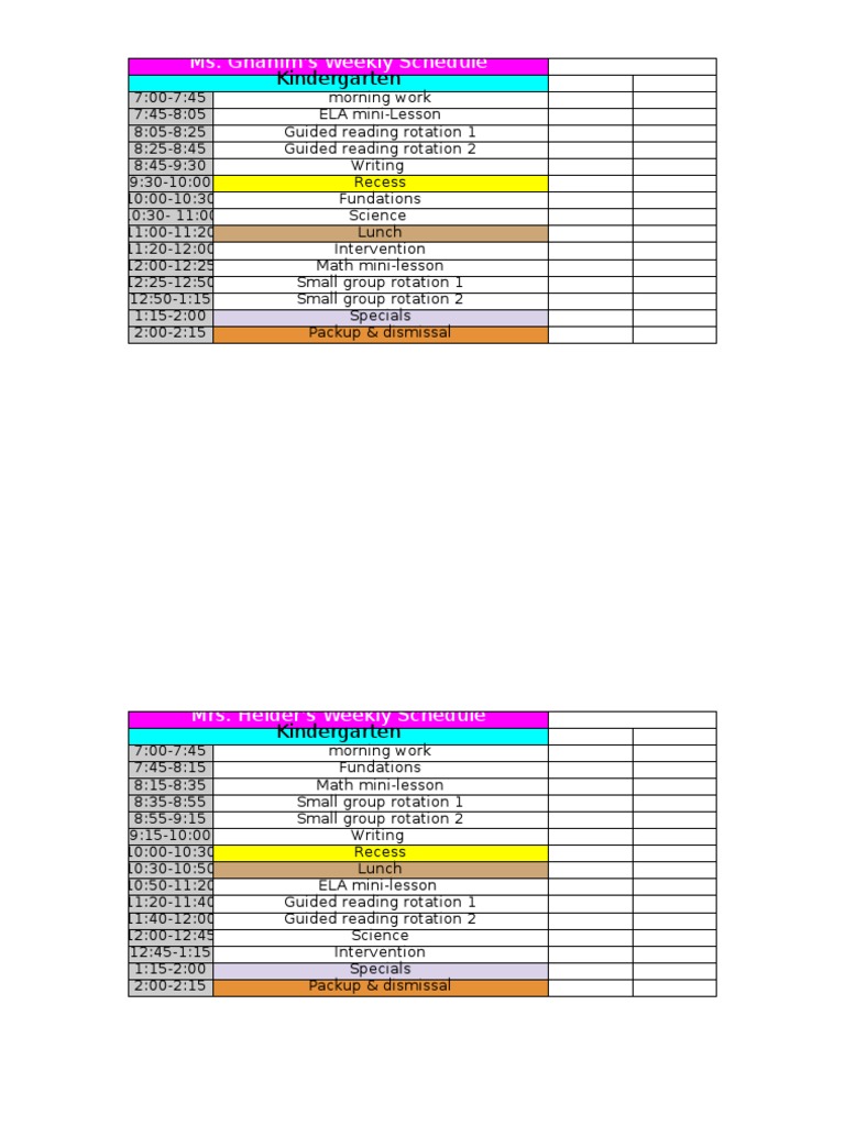 Content Schedules | PDF | Schools | Educational Organizations