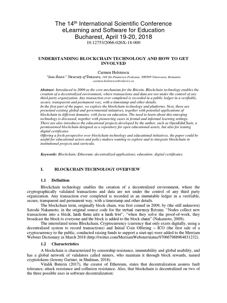 Understanding Blockchain Technology And How To Get Involved Pdf