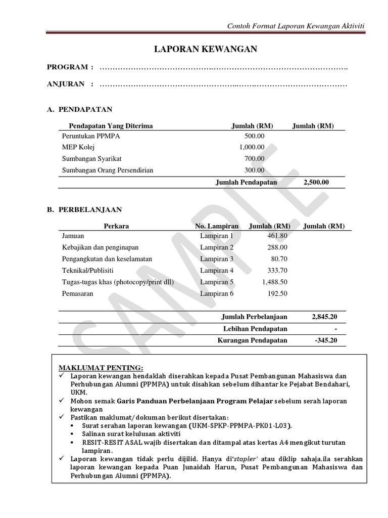 Format Laporan Kewangan PDF | PDF