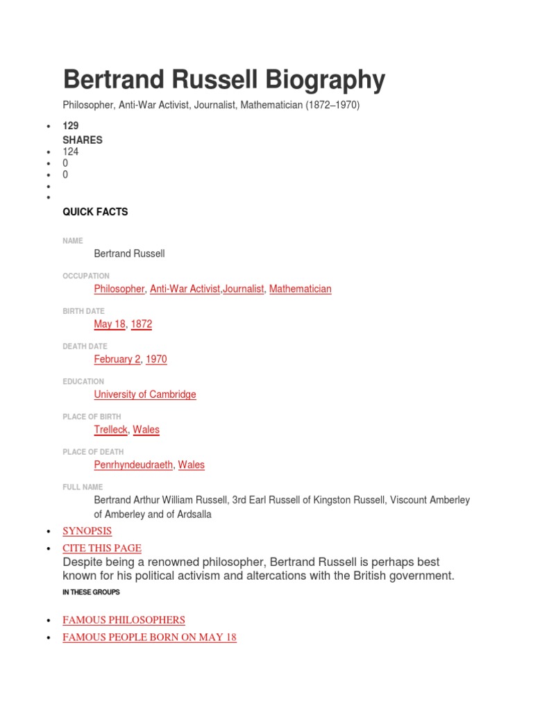 Bertrand Russell | PDF | Gottlob Frege | Mathematical Logic