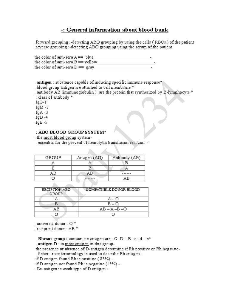 Blood Bank | PDF | Blood Type | Serology