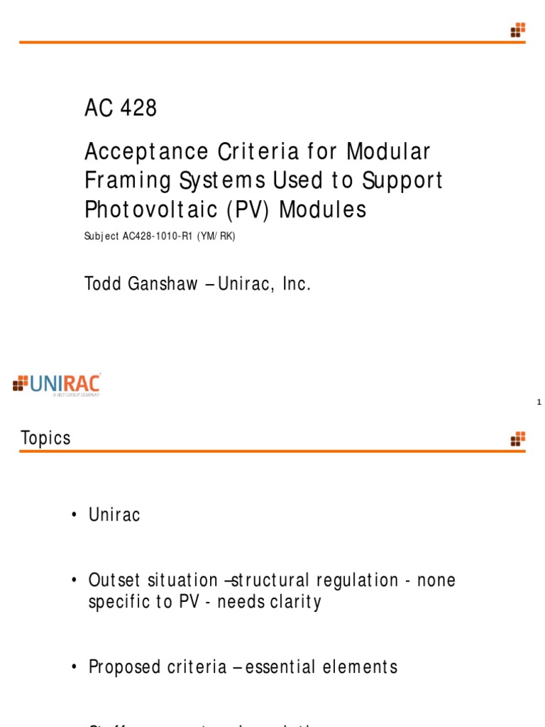 3-AC428-Acceptance Criteria For Modular | PDF | Photovoltaics | Modularity