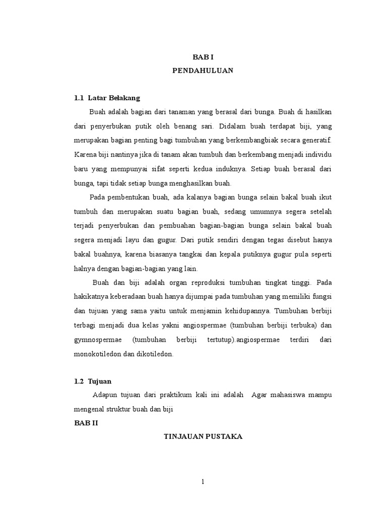 Struktur Buah dan Biji Tumbuhan | PDF