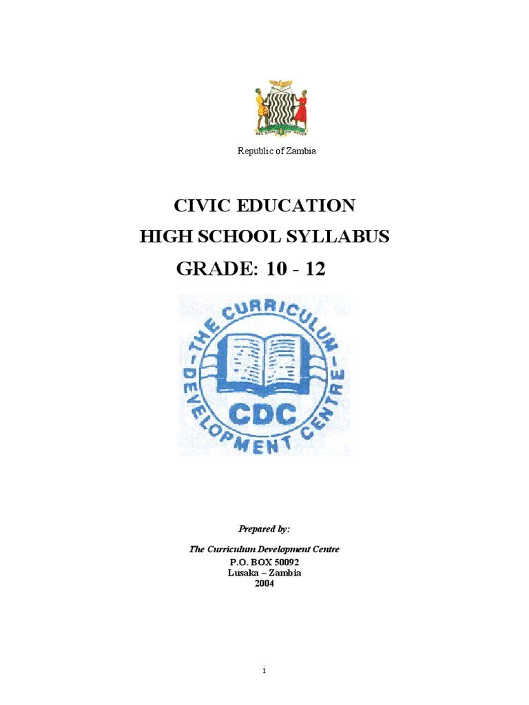 Civic Education Syllabus Grade 10 12 | PDF | Human Rights | Gender Equality