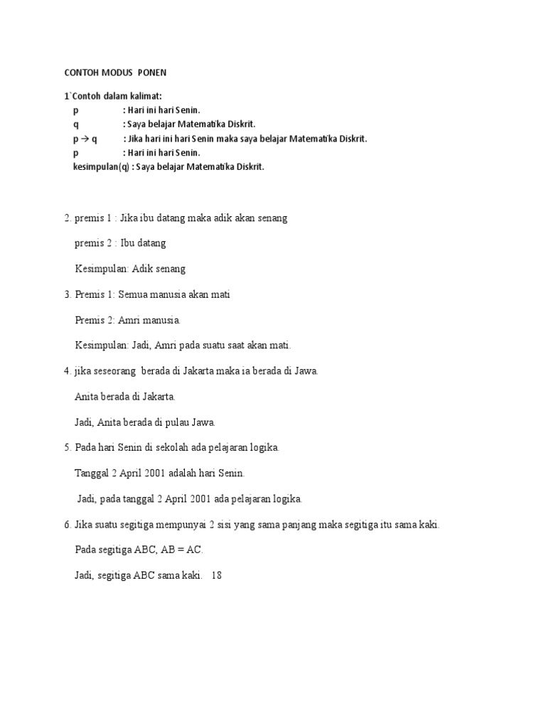 Contoh Modus Ponen | PDF