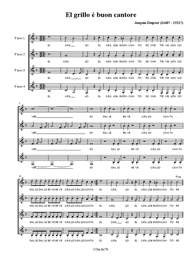 El Grillo - Partitura | PDF