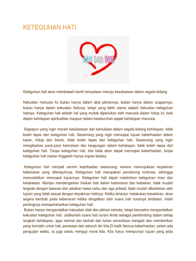 Keteguhan Hati | PDF