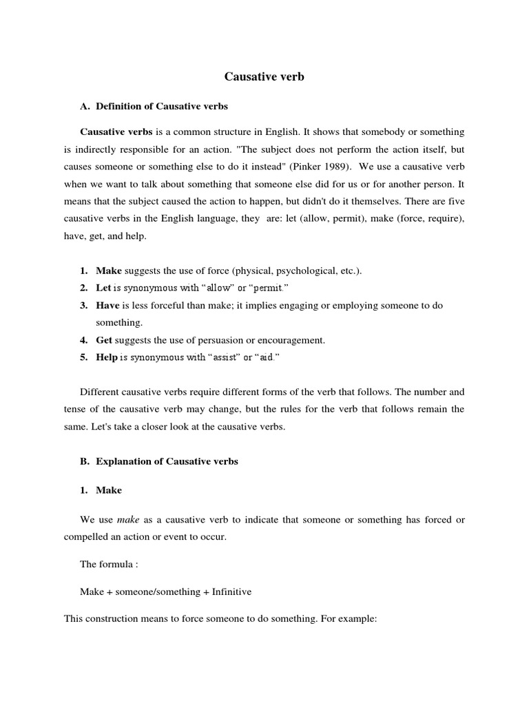 Understanding Causative Verbs in English | PDF | Verb | Morphology