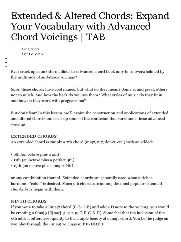 Altered and Extended Chords | PDF | Chord (Music) | Music Theory