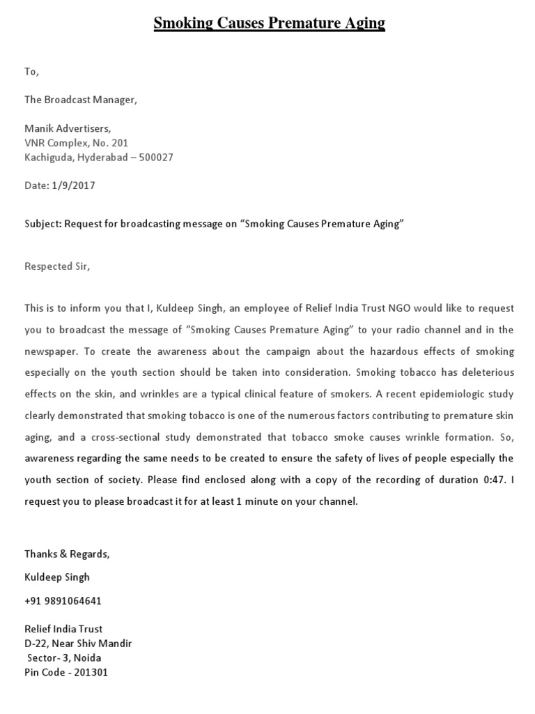 Letter To Agency | PDF