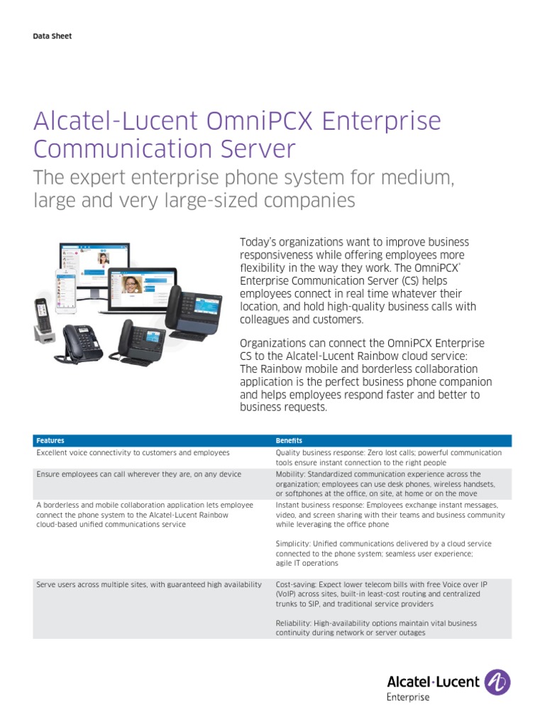 Otms Oxe Datasheet en | Download Free PDF | Session Initiation Protocol | Voice Over Ip