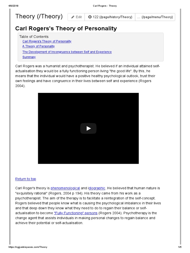 Carl Rogers - Theory | PDF | Self Actualization | Self