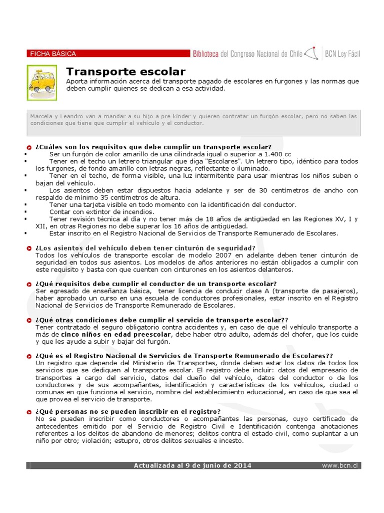 Ficha Transporte Escolar | PDF | Autobús escolar | Transporte