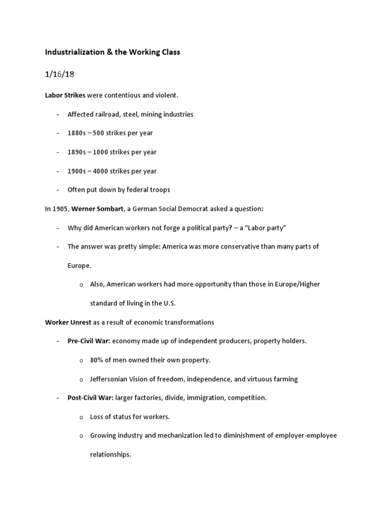Labor Strikes and Class Division in America | PDF